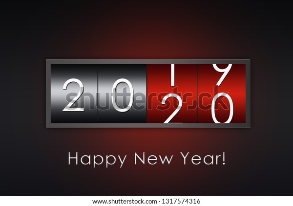 2020 Countdown Timer Isolated On Black: ilustración de stock 1317574316 ...