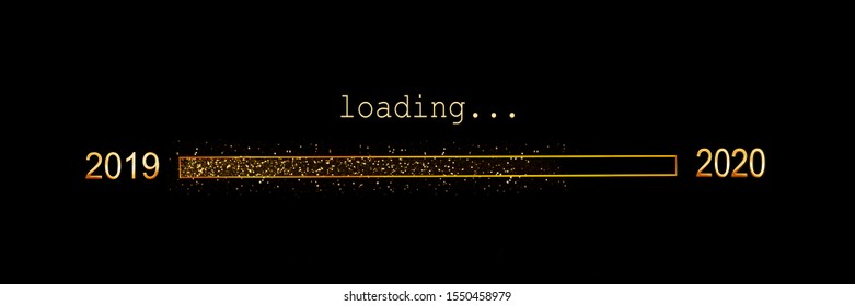 2021 Loading Gold Glitter Progress Bar: ภาพประกอบสต็อก 1851175438 ...