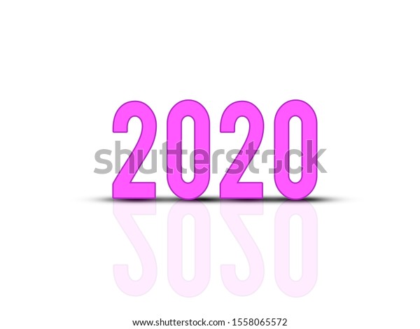 2020 Year Numbers Shadow On White Stock Illustration 1558065572 ...