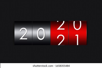2020 Countdown Timer Isolated On Black: ภาพประกอบสต็อก 1314099884 ...
