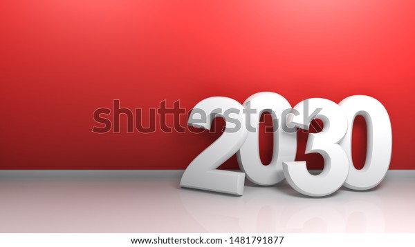 2030 Red Wall 3d Rendering Stock Illustration 1481791877
