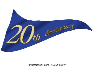 20th Anniversary Logo Design Triangular Blue 스톡 일러스트 1625643349 ...