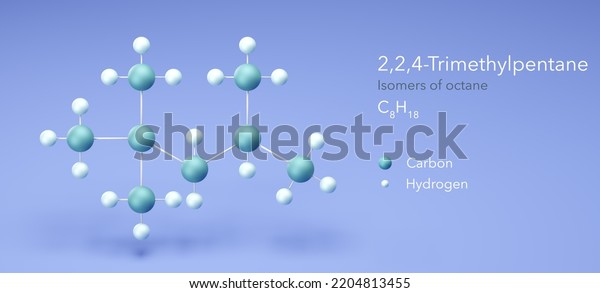 224trimethylpentane Molecular Structures Isooctane 3d Model Stock ...