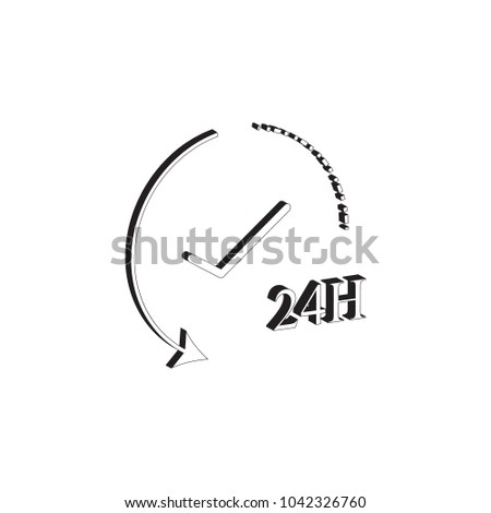 24 Hours Work Icon Elements Cyber Stock Illustration 1042326760 ...