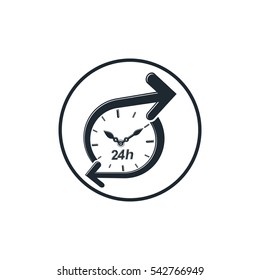 24 Hoursaday Concept Clock Face Dial Stock Illustration 542766949 ...