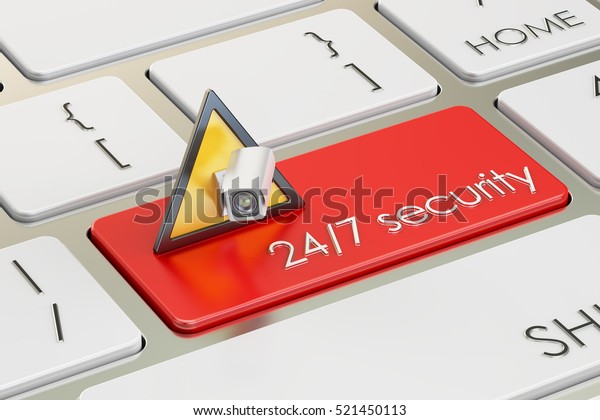 247 Security Concept On Red Keyboard: стоковая иллюстрация, 521450113 ...