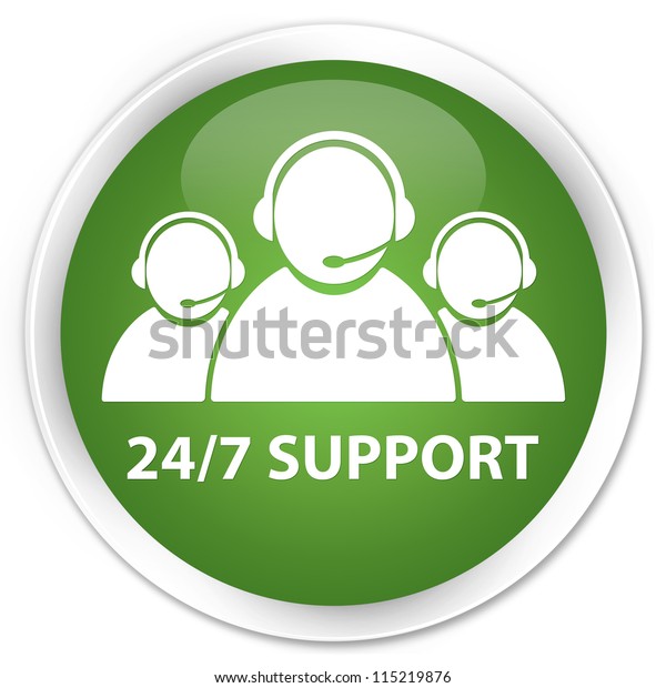 247 Support Team Green Button Stock Illustration 115219876 | Shutterstock