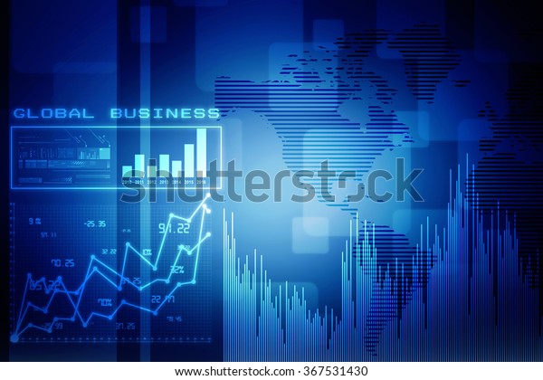 2d Business Graph Background Stock Illustration 367531430