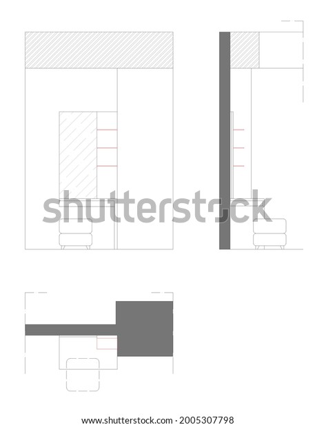 2d Cad Drawing Dressing Table Section Stock Illustration 2005307798 ...