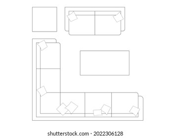 2d Cad Plan Drawing Various Sizes Stock Illustration 2022306128 ...