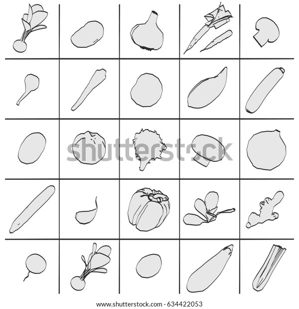 2d Cartoon Illustration Vegetable Stock Illustration 634422053