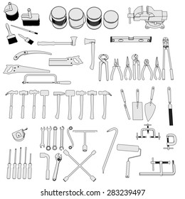 2d Cartoon Image Tools Large Collection Stock Illustration 283239497