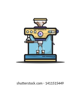 2d Flat Design Espresso Machine Stock Illustration 1411515449 ...