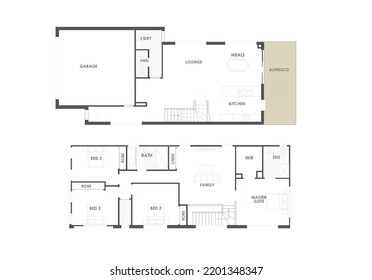 2d Floor Plan Blackwhite Floor Plan Stock Illustration 2201348347 ...