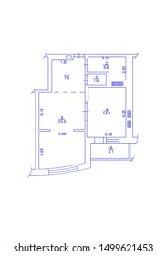 2d Floor Plan Blackwhite Floor Plan Stock Illustration 1499621453 ...