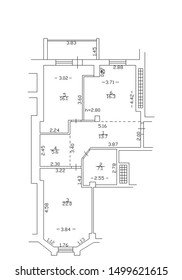 2d Floor Plan Blackwhite Floor Plan Stock Illustration 1499621615 ...