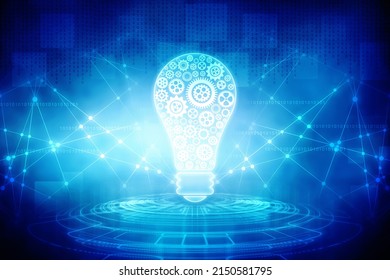 2d Illustration Bulb Future Technology Innovation Stock Illustration ...