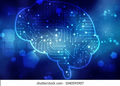 2d Illustration Concept Thinking Background Brain Stock Illustration ...