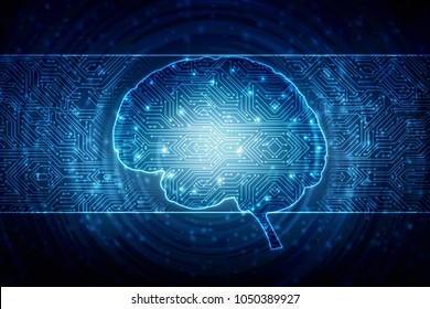 2d Illustration Concept Thinking Background Brain Stock Illustration ...