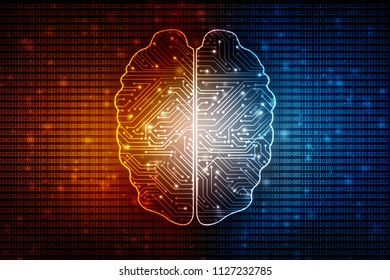 2d Illustration Concept Thinking Background Brain Stock Illustration ...