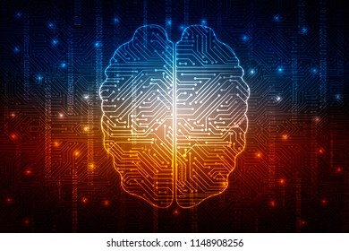 2d Illustration Concept Thinking Background Brain Stock Illustration ...