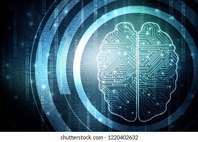 2d Illustration Concept Thinking Background Brain Stock Illustration ...