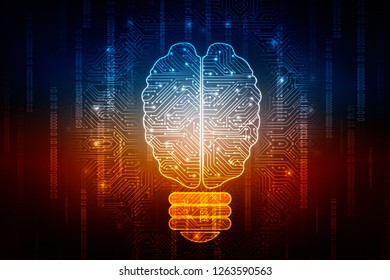 2d Illustration Concept Thinking Background Brain Stock Illustration ...
