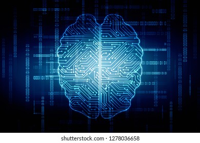 2d Illustration Concept Thinking Background Brain Stock Illustration ...
