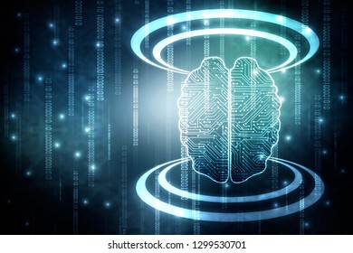 2d Illustration Concept Thinking Background Brain Stock Illustration ...