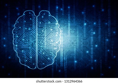 2d Illustration Concept Thinking Background Brain Stock Illustration ...