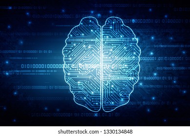 2d Illustration Concept Thinking Background Brain Stock Illustration ...
