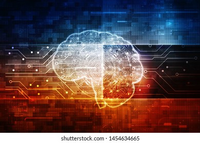 2d Illustration Concept Thinking Background Brain Stock Illustration ...