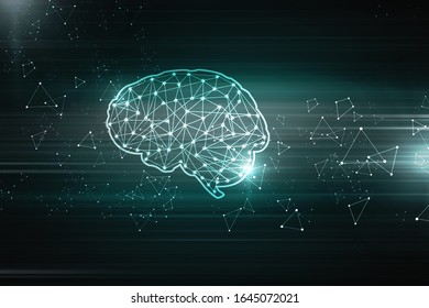 2d Illustration Concept Thinking Background Brain Stock Illustration ...