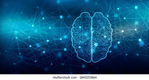 2d Illustration Concept Thinking Background Brain Stock Illustration ...