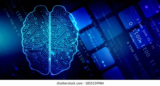 2d Illustration Concept Thinking Background Brain Stock Illustration ...
