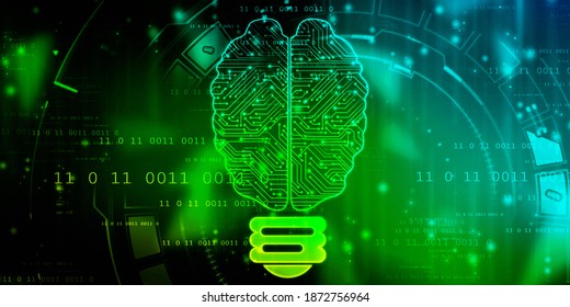 2d Illustration Concept Thinking Background Brain Stock Illustration ...