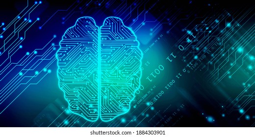 2d Illustration Concept Thinking Background Brain Stock Illustration ...