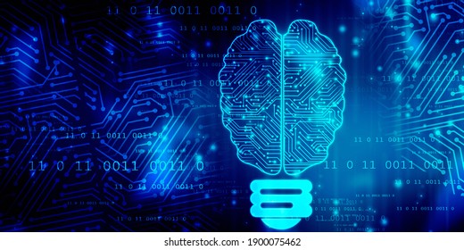 2d Illustration Concept Thinking Background Brain Stock Illustration ...