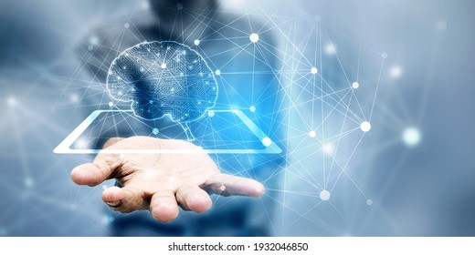 2d Illustration Concept Thinking Background Brain Stock Illustration ...