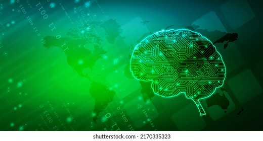 2d Illustration Concept Thinking Background Brain Stock Illustration ...