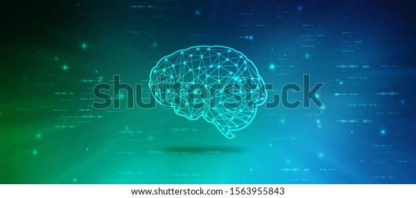 2d Illustration Concept Thinking Background Brain Stock Illustration ...
