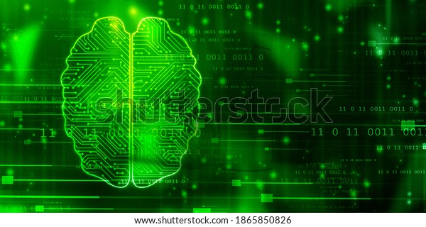 2d Illustration Concept Thinking Background Brain Stock Illustration ...