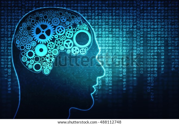 2d Illustration Concept Thinkingbackground Brain Stock Illustration ...