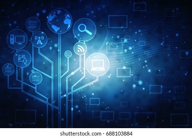 Digital Abstract Technology Background2d Illustration Stock ...