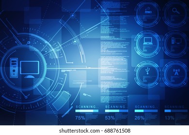 Digital Abstract Technology Background2d Illustration Stock ...