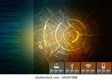 2d Illustration High Tech Background Stock Illustration 696307888 ...