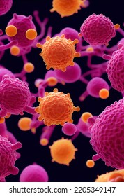 2d Illustration Microscopic View Bacteria Virus Stock Illustration ...