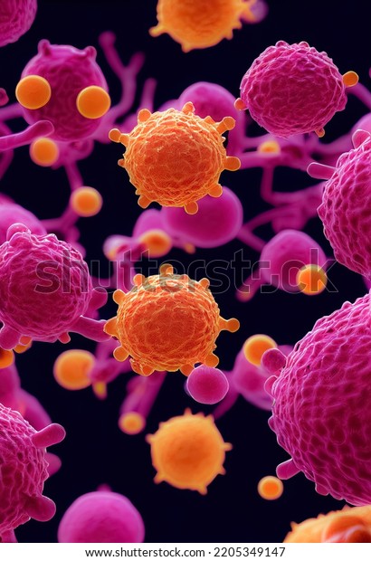 2d Illustration Microscopic View Bacteria Virus Stock Illustration ...
