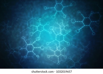 2d Illustration Molecule Structure Background Stock Illustration ...
