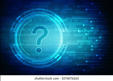 2d Illustration Question Markcyber Technology Backgroundconcept Stock ...